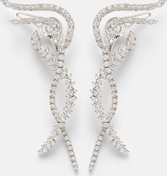 Yeprem Boucles doreilles Y-Couture en or blanc 18 ct et diamants
