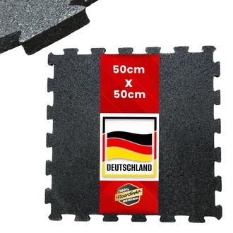 Floordirekt Bodenschutzmatte Fitness [50x50cm], Sportmatte Fitnessmatte rutschfest, Bodenmatte f&uuml;r Fitnessraum & Fitnessger&auml;t, Fallschutzmatten Outdoor