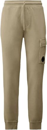 C.P. Company C.p. Company, Homme, Pantalons, Vert, Taille: XS Pantalon de surv&ecirc;tement cargo en molleton diagonal bross&eacute; et &eacute;meris&eacute; avec verre de lunette