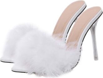 Hemobllo Chaussures Talons Hauts pour Femmes Sandales à Bout Effilé Pantoufles Extérieur Confortables