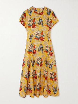 Ulla Johnson Robe Midi En Popeline De Coton À Imprimé Fleuri Devon - Multicolore
