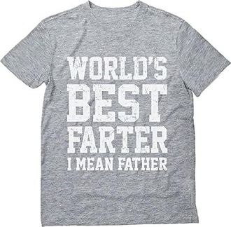 Generic Chemise amusante pour la f&ecirc;te des p&egrave;res pour papa Worlds Best Farter I Mean Father T-shirt humour cool meilleur pour papa Chemise danniversaire pour h