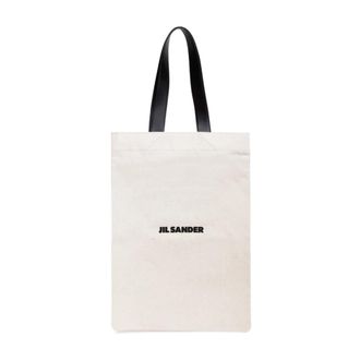 Jil Sander Logo-Print Canvas Tote Bag - - Bags - Herren - Beige - ONE SIZE