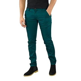 Generic Pantalon chino pour homme - Coupe ajust&eacute;e - &Eacute;lastique - Pantalon de travail serr&eacute; - Pantalon de travail - Couleur unie - Avec poches lat&eacute;rales - Panta