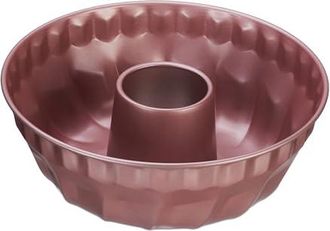 Relaxdays Gugelhupfform, Ø 25 cm, antihaftbeschichtet, Carbonstahl, Backform für Gugelhupf, runde Rührkuchenform, rosé
