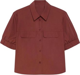 Pennyblack Femme, Blouses et Chemises, Brun, Taille: 40 FR Cropped Poplin Shirt