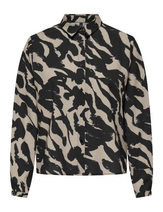Only Damen Onlnova Life Elite L/S Maya Shirt Bluse, Black/AOP:601 Faux Zebra, X-Large