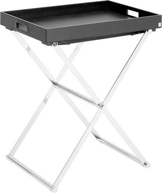 Joop HOMELINE, Beistelltisch klappbar mit Tablett XL, Schwarz u. Chrom