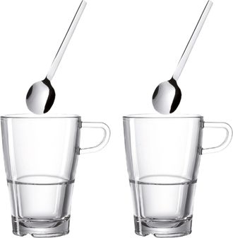 Leonardo Leonardo Sense transluzent Kaffee 2pc (S) Tasse/Mug - Becher & Tassen, (Kaffee, Set, Glas, durchscheinend, 2 PC (S), 4 Pc (S))