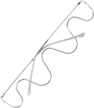 Yarnow Monture de Lunettes sans Verres Légère et Créative pour Hommes et Femmes Cadre Métal Argenté avec Pierres Décoratives Accessoire Mode pour Fêtes et Fe