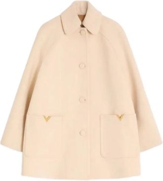 Valentino Garavani Femme, Vestes, Beige, Taille: 44 FR Manteau en laine vierge