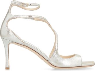 Jimmy Choo London Femme, Chaussures, Jaune, Taille: 38 1/2 EU Sandales en cuir avec bride de cheville ajustable