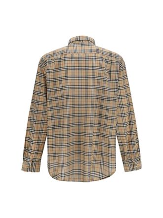 Burberry Mens Check All-Over Cotton Shirt Sand Ip