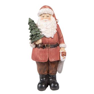 Clayre & Eef Figur Weihnachtsmann 40 cm Rot Polyresin Weihnachtsfiguren