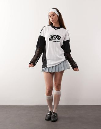 adidas Originals Sommer-Fußballtrikot mit Ärmeln aus Spitze-Weiß