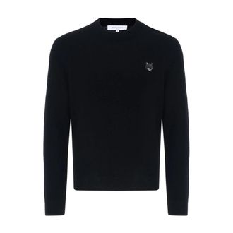 Maison Kitsun&eacute; Bold Fox Head Patch Regular Jumper - - Knitwear - Herren - Schwarzk - M