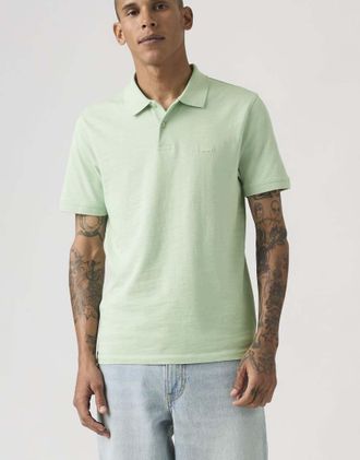 Levi's Housemark Vintage Khaki Slub - Schmal geschnittenes Polohemd in Gr&uuml;n