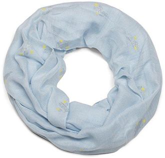 styleBREAKER &Eacute;charpe loop avec imprim&eacute; m&eacute;tallique en forme de cactus sur toute la surface, ch&acirc;le, foulard, femmes 01016166, couleur:Bleu clair