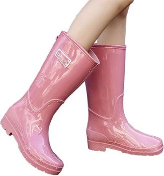 Generic Bottes de pluie mode pour femmes chaussures imperm&eacute;ables mi-mollet confortables pour randonn&eacute;e camping et usage quotidien avec semelle antid&eacute;rapante (