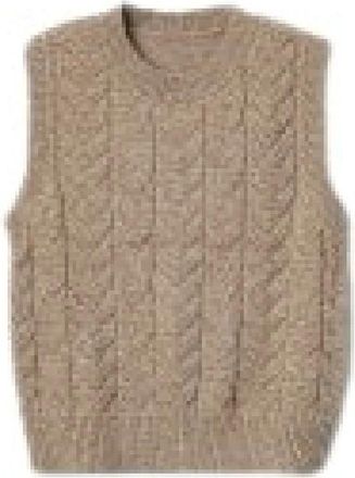 Max Mara D&eacute;bardeur en maille &agrave; motif tress&eacute; - Femme - Pulls - Brun - Taille: 40 FR