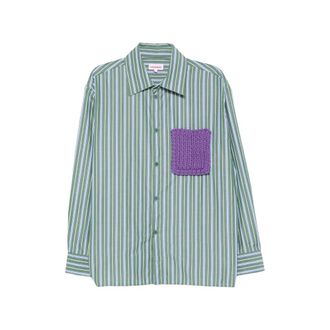 Charles Jeffrey Loverboy Stripe-print Knitted-pocket Shirt