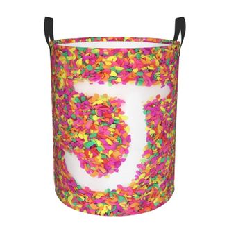 Generic Bunter Steinbuchstabe J W&auml;schesammler Rund Korb Aufbewahrung Stehender W&auml;schebeh&auml;lter F&uuml;r Decken Schlafzimmer Lagerung