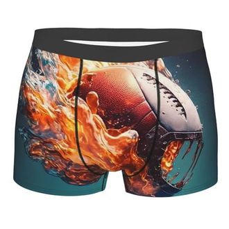 Generic Boxers Homme Feu Br&ucirc;lant Football Am&eacute;ricain Eau Fra&icirc;che Confortable Homme sous-V&ecirc;tement Anti-Frottement Cale&ccedil;on Boxers pour Les Usage Quotidien Sport 