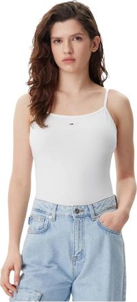 Tommy Jeans Essential Rib Tank - - Tops - Damen - Wei&szlig; - XL