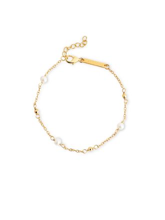 Singularu Bahia Pearls Armband. Sterlingsilber mit 18 Kt Vergoldeter Beschichtung und Zuchtperle. Schmuck f&uuml;r Damen