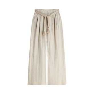 Summum Hose im Leinen-Look - - Trousers - Damen - Beige - L
