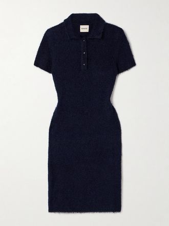 Khaite Gracielab Mini-hemdblusenkleid Aus Einer Geb&uuml;rsteten Seiden-kaschmirmischung - Blau