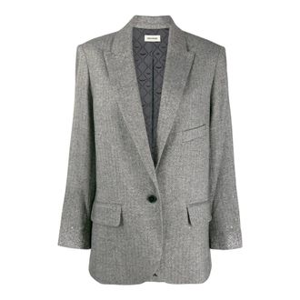 Zadig&Voltaire Silberner Blazer mit Strass-Manschetten - - Jackets - Damen - Grau - L