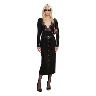 Self Portrait Off-the-Shoulder Chiffon-Oberteil mit R&uuml;schen - - Dresses - Damen - Schwarzk - XS