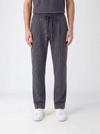 Herno Slim-Fit-Jogginghose von aus Baumwollmischung mit Nadelstreifen und Kordelzug