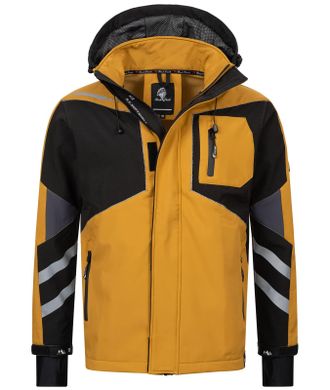 Rock Creek Herren Softshell Jacke Outdoor Jacke Windbreaker &Uuml;bergangsjacke Anorak Kapuze Regenjacke Winterjacke Herrenjacke Jacket H-287 Maisgelb 2XL