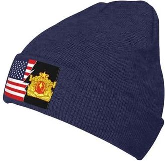 Generic Tricoté Bonnet État du Myanmar Et Amérique Slouch Tricoter Chapeau Doux Chapeau Tricoté pour Ski Femme Cyclisme