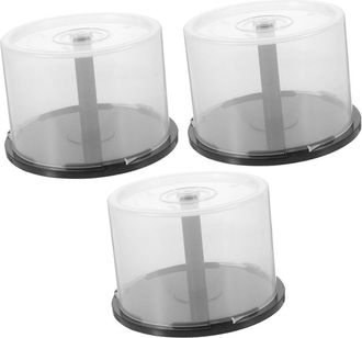 Garneck 3 Stück CD DVD Aufbewahrungsbehälter Kunststoff Rund Scheiben Kapazität Stapelbar Leicht Transportierbar Kratzfest Organizer für Zuhause Büro