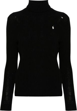 Ralph Lauren Femme, Pulls, Noir, Taille: 40 FR Pull Col Roul&eacute; avec Logo
