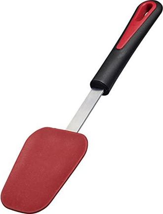 Westmark Löffelschaber, Löffelartig geforter Silikonkopf, Hitzebeständig bis 200 °C/392 °F, Edelstahl/Kunststoff/Silikon, Gallant, Schwarz/Rot/Silber, 29152270