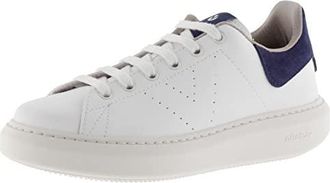 Victoria Basket Basse Milan Effet Cuir & Arrière en Croûte De Cuir & Logo Perforé 1263101 pour Femme Marino 40