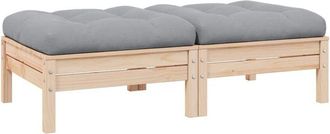 vidaXL Canap&eacute; 2 places de jardin et coussins gris Bois de pin solide Vidaxl