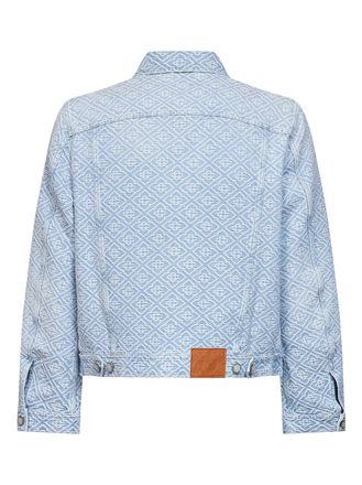 Casablanca Mens Bomber Jacket Light Blue Denim Cotton