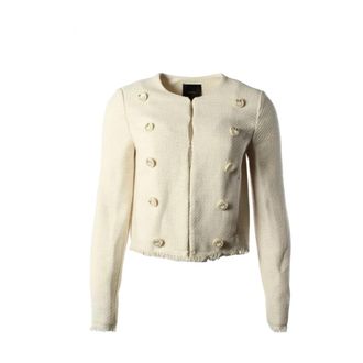 Pinko Beige Jacke mit Metallic-Akzenten - - Jackets - Damen - Beige - XS