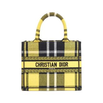 Dior Sac Cabas Book Tote Petit Mod&egrave;le en Toile Pre-owned - Femme - Pre-owned - Jaune - Taille: ONE Size