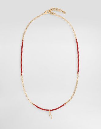 Dolce & Gabbana Halskette Aus Metall Mit Steinen Und Charms - Mann Bijoux Gold Metall Onesize