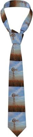 Generic Cravate Moulin &Agrave; Vent Occidental Au Coucher Du Soleil Fine Tie Formelle Cravate DAffaires Pour Remise De Dipl&ocirc;me Travail Accessoires