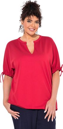 Ulla Popken Damen große Größen Übergrößen Plus Size Sweatshirt, Oversized, Tunika-Ausschnitt, Halbarm Lychee 54+ 839878530-54+