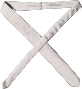 Dolce & Gabbana Light Gray Silk Satin Wide Adjustable Men Necktie Tie