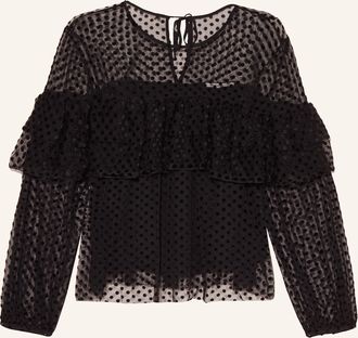 BA&SH Ba&Sh Blusenshirt Raff Mit Volants Und Samt schwarz