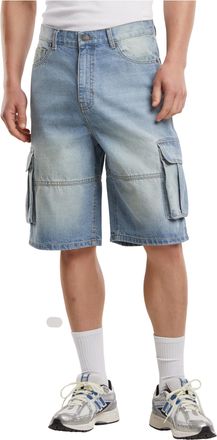 Urban Classics Herren Shorts Relaxed Denim Cargo Shorts, lässige Jeansshorts mit Cargo-Taschen für Herren, Größen 28-44